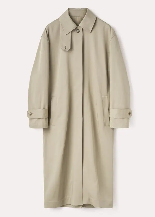 Toteme Oversized Gabardine Car Coat - Trench Beige | Editorialist